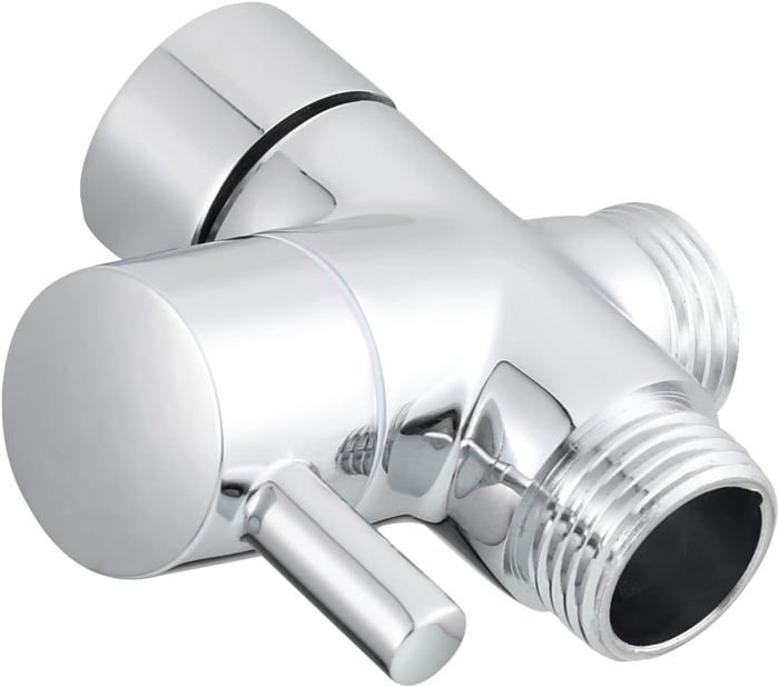 Valve 3 voies en laiton massif G1/2" Douchette Composants de Douche Raccord universels, Chrome ...