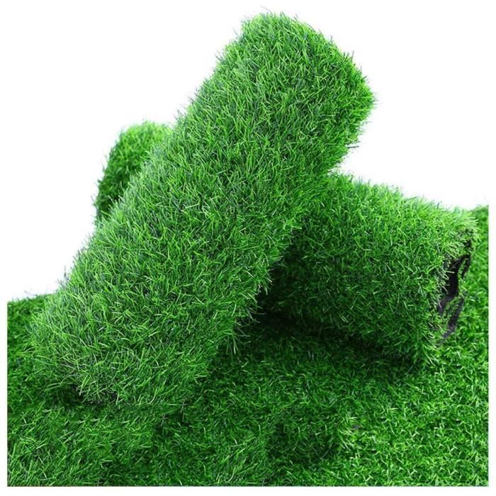 Gazon synthétique fausse herbe pelouse jardin terrasse ou balcon moquette dextérieur, 2x0.5m ...