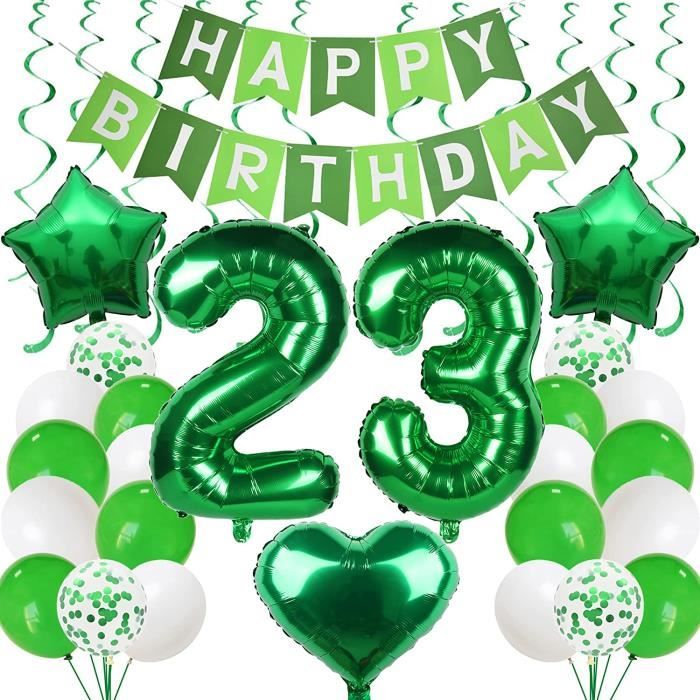 23 Ballon 23E Anniversaire Hommes Femmes Vert 23 Ans Anniversaire Homme ...