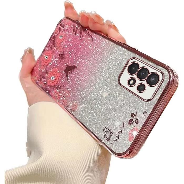 Nadoli Bling Diamant Coque Pour Samsung Galaxy A33 5G,Élégant Fleur ...