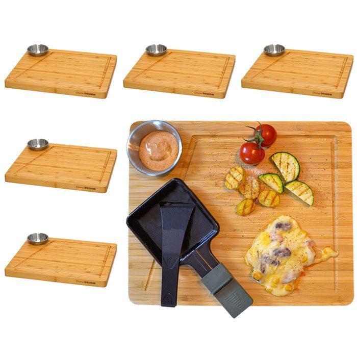 Set d'Assiettes à Raclette 6 Personnes - 30x25 Planche Raclette avec ...