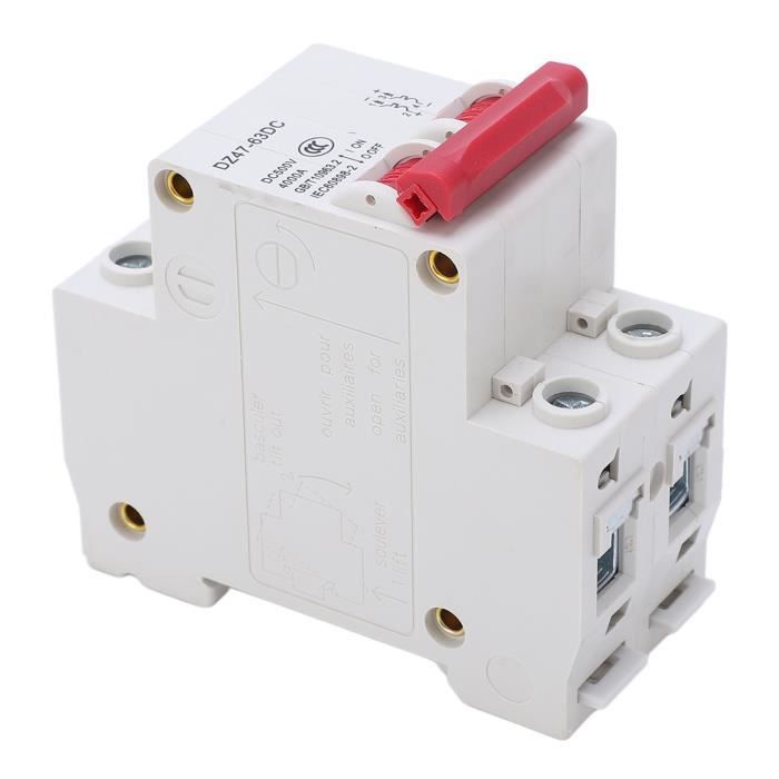 Disjoncteur CC - EJ.LIFE - Modèle 500V - Coque ignifuge - Capacité de coupure 4kA - Taille ...