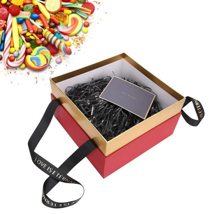 Coffret cadeau carré rouge rangement anniversaire à lèvres Boîte Cadeau ...