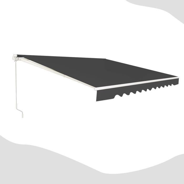 GOPLUS Store Banne Rétractable 250X200CM avec Manivelle,Auvent d'Abri ...
