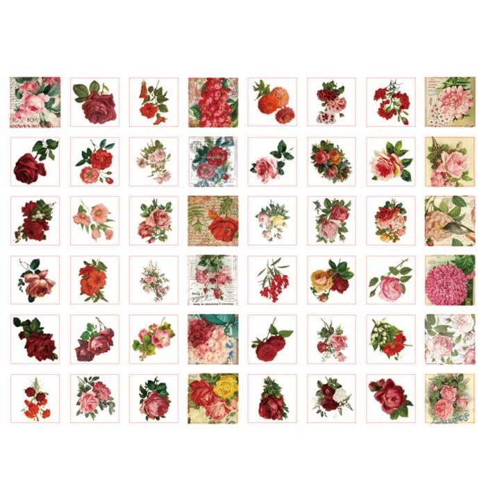 HURRISE Autocollants de fleurs 100 pièces manuel décoration ...
