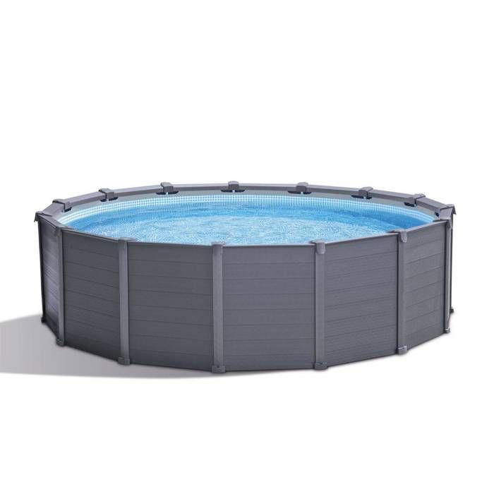 Kit Piscine Graphite 4,78 x 1,24 m - Intex - Cdiscount Jardin