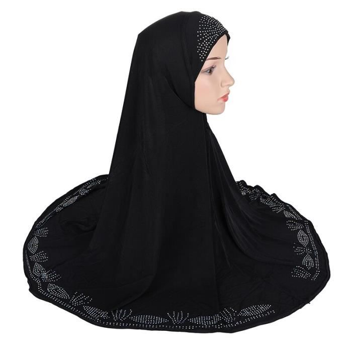 H058 Grande taille 90 * 80cm Musulman Priez Hijab Avec Pierre Amira ...