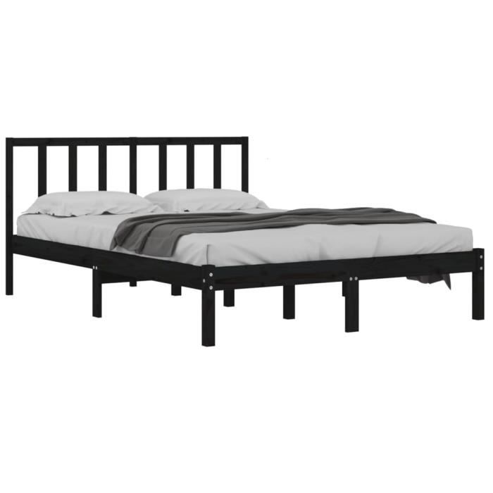 Lit Double | 2 Places 160 x 200 cm, Cadre de Lit en Bois de pin massif ...