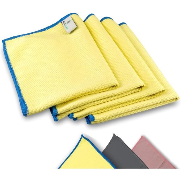 ELEXACLEAN Chiffon en Microfibre (40x30cm, Set de 4, Jaune) sans ...
