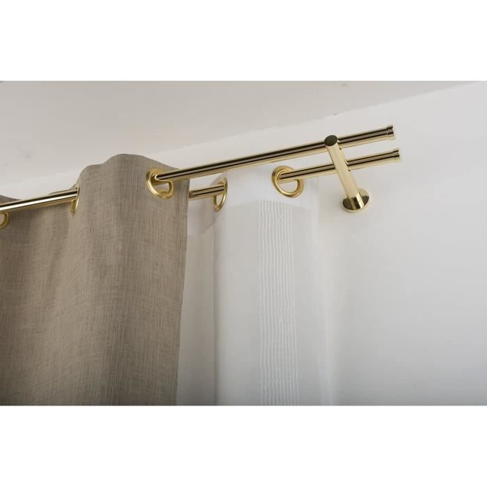 Double Tringle á Rideaux: Ø 20 mm sans Anneaux, L. 160 cm. en Laiton Poli – Complet273 ...