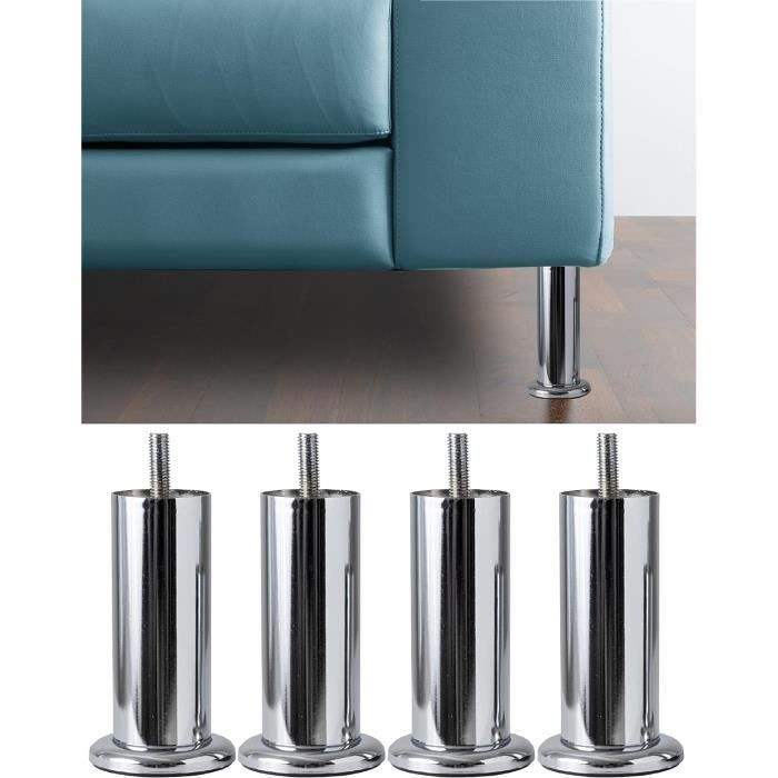 4 Pieds De Meuble Et Canapé Modèle Aigue-Marine - Lot De 4 Pieds En Métal - Pieds Au Élégante ...