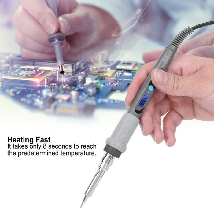 LCD fer à souder électrique température constante affichage numérique fer à souder prise ue 220 ...