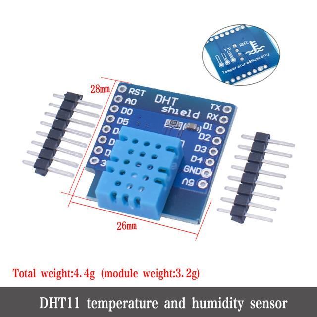 Circuits intégrés,D1 DHT11 module--Carte De Développement Wemos Wifi D1 Mini Esp8266 Ch340g ...