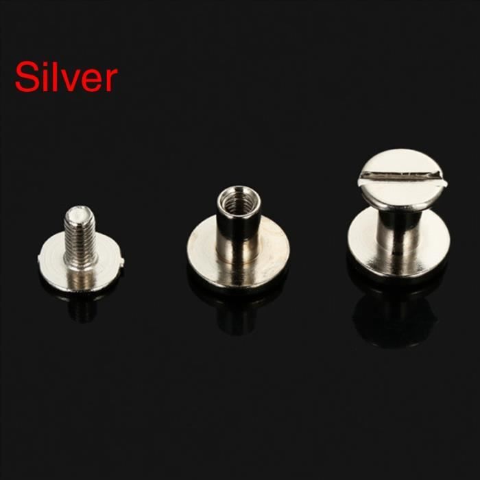 RIVET,Silver Color-5mm--Ensemble de 10 Rivets à tête Double incurvée, 5 ...