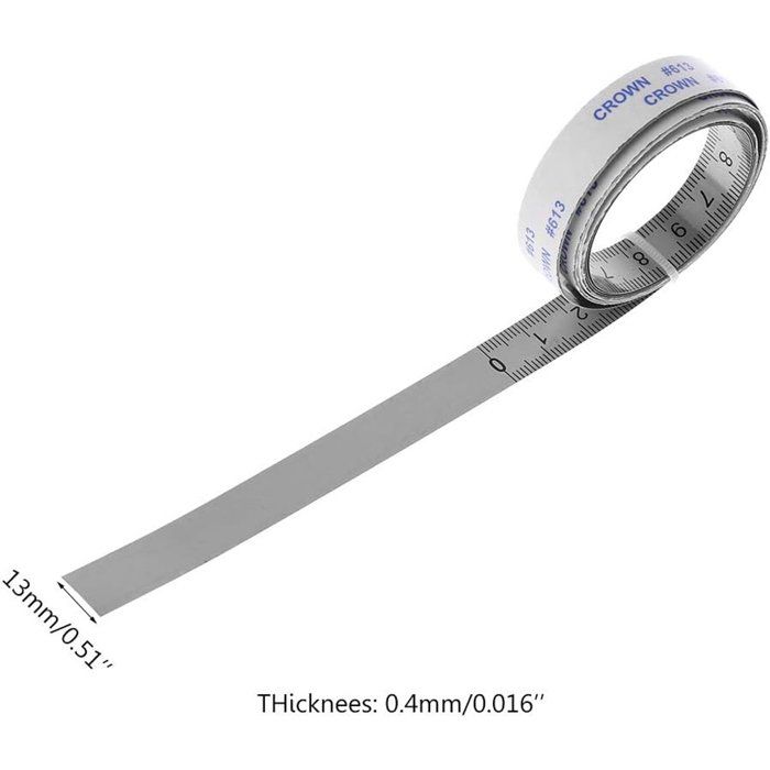 1 mètre ruban en acier inoxydable - Règle de précision auto-adhésive en ...