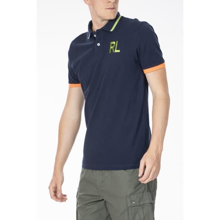 Polo manches courtes avec couleurs contrastées sur le col et les ...