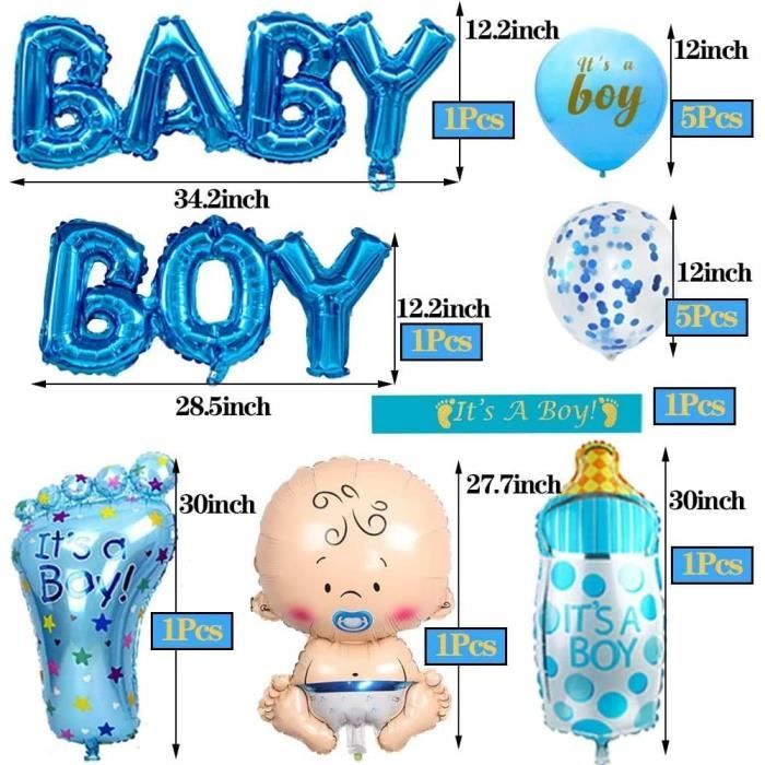 Baby Shower Decoration Boy,Baby Shower Ballons Bleu,Boy Ballon ...