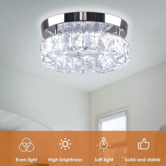 Led Plafonniers En Cristal Modernes Lustre Rond Encastré Suspension ...