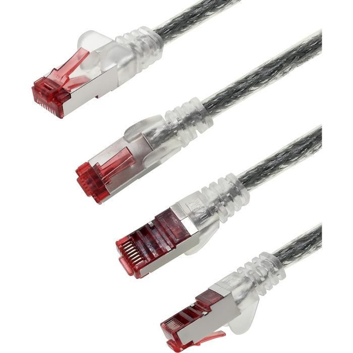 Câble Réseau Cat.6 15M Transparent 1 X Câble Ethernet Câble Réseau ...