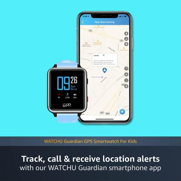 Guardian Montre Smartwatch Téléassistance Connectée Gps Pour Enfants ...