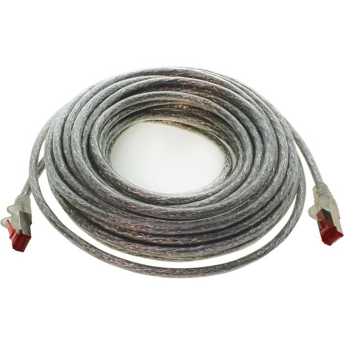 Câble Réseau Cat.6 15M Transparent 1 X Câble Ethernet Câble Réseau ...