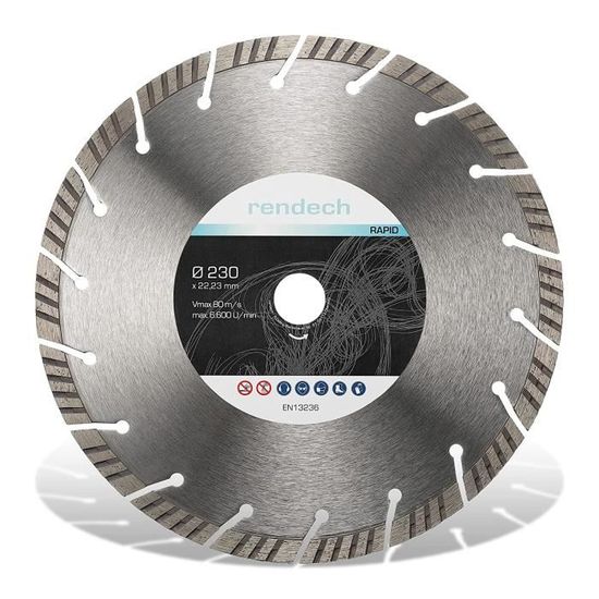 Rapid disque diamant 230mm pour Béton, Granit, Pierre, Brique etc ...