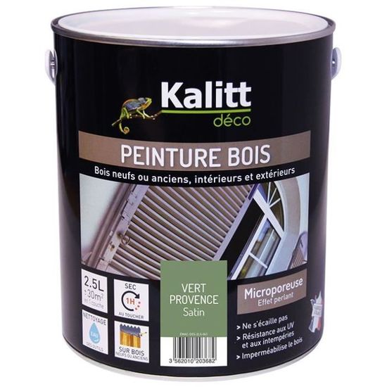 KALITT DECO Peinture Bois satin - 2,5 L - Vert provence - Cdiscount ...