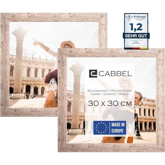 Lot De 2 Cadres Photo 30X30 Cm, Bouleau, Cadre Stable En Bois Mdf ...