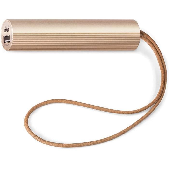 Fine tube power bank 2 batterie externe dorée de - 3000 mah[A414 ...