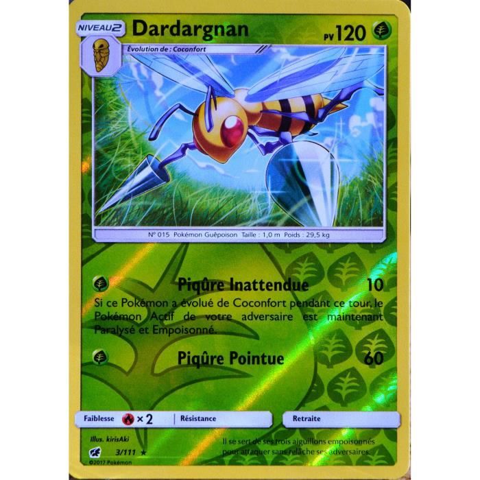 Carte Pokémon 3-111 Dardargnan 120 PV - REVERSE SL4 - Soleil et Lune ... Carte Pokémon 3-111 Dardargnan 120 PV - REVERSE SL4 - Soleil et Lune ...