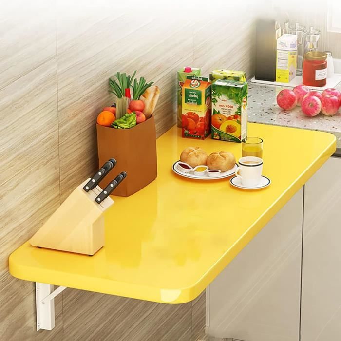 Table Murale Rabattable En Bois, Table Pliante Flottant Murale Table ...