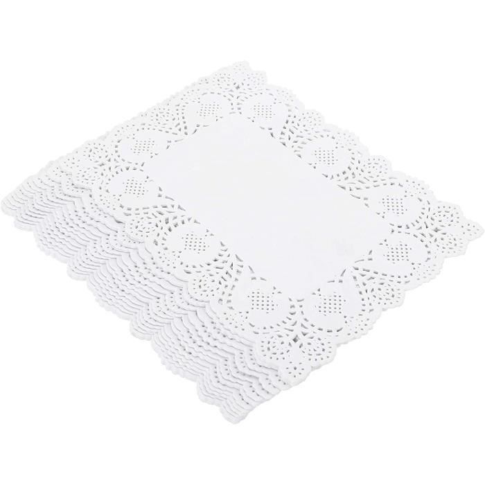 Blanc Dentelle Napperons en Papier Parchemin Papier Cuisson Doublures ...