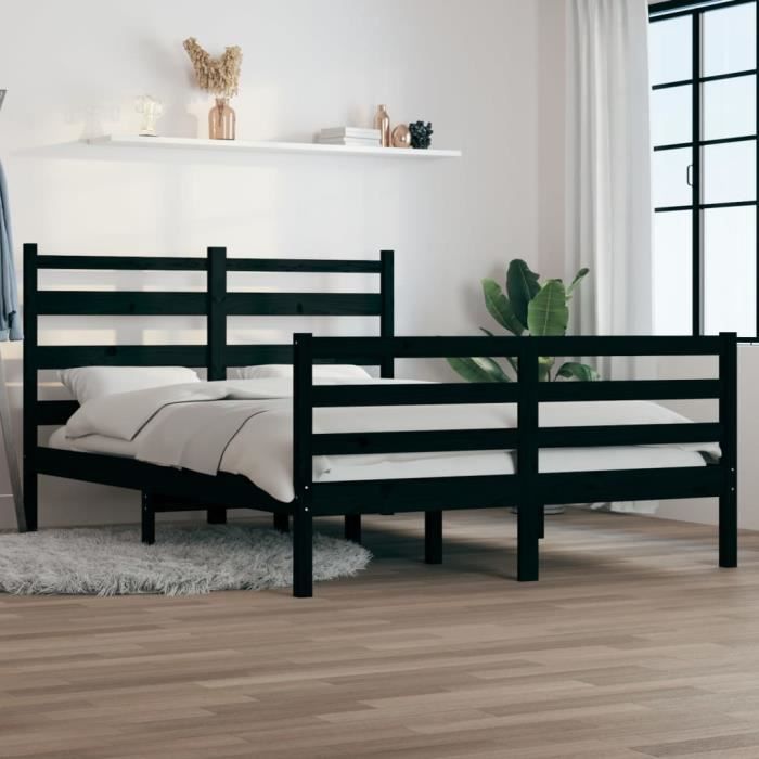 Lit Grand Adulte - ONSALE - Cadre de lit Bois de pin massif 120x200 cm ...