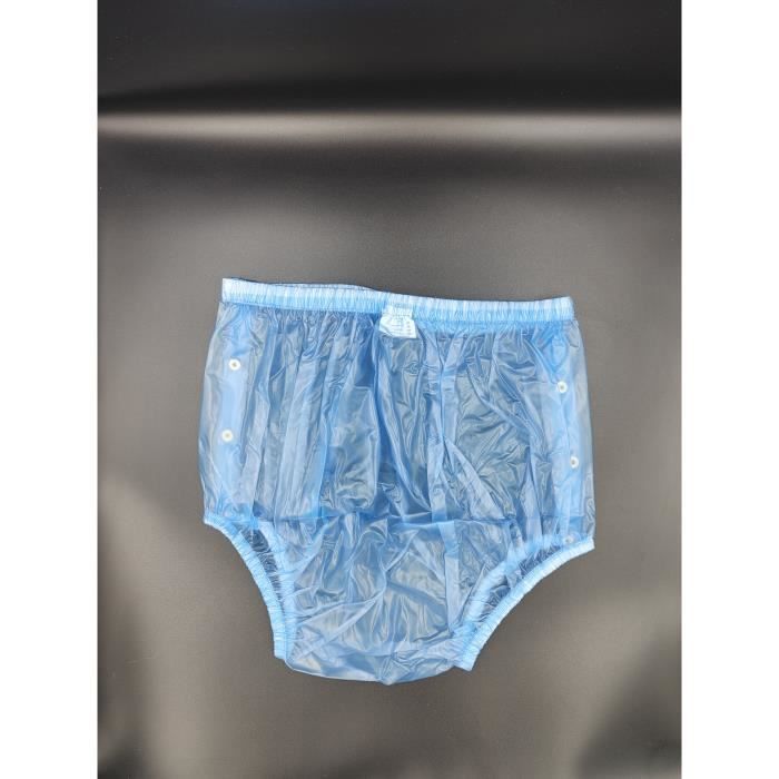 Culotte d'incontinence en pvc à bouton pressions de couleur Bleue ...