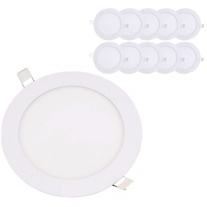Spot encastrable - LED - Lot de 10 - 3W - Blanc froid - Extra plat ...