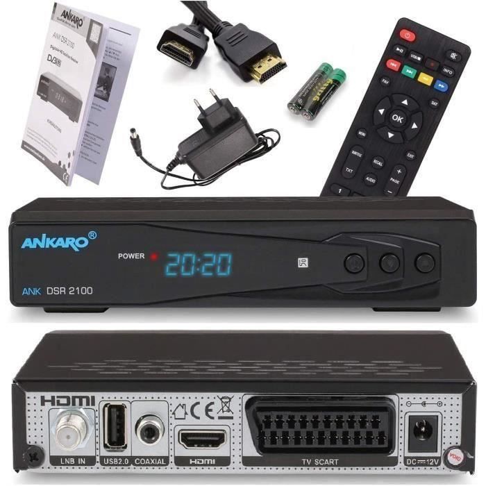 Ankaro 2100 DSR - Rcepteur satellite HD avec fonction lecteur multimdia USB - Rcepteur DVB-SS2 ...