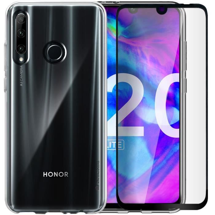 Coque Honor 20 Lite - Coque Silicone + Verre Trempé intégrale ... Coque Honor 20 Lite - Coque Silicone + Verre Trempé intégrale ...