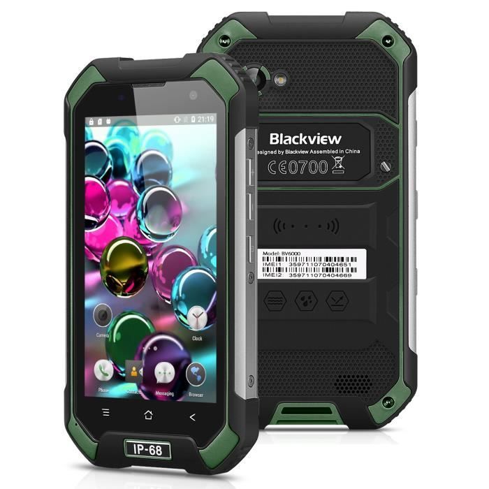 Blackview BV6000S 4G 4,7" Smartphone Débloqué Vert Android 6.0 MT6737T ...