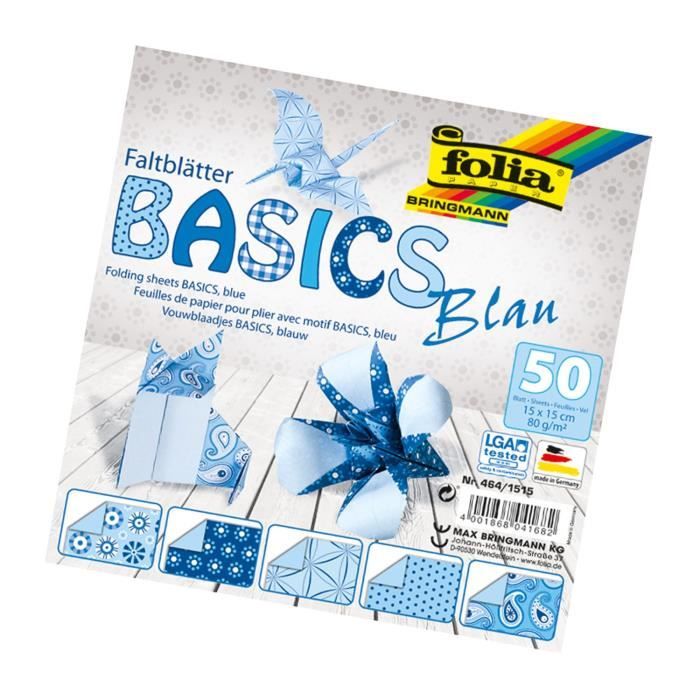 Bringmann Folia Feuilles pour Pliage Basics, 80 g/m², 50 Feuilles ...