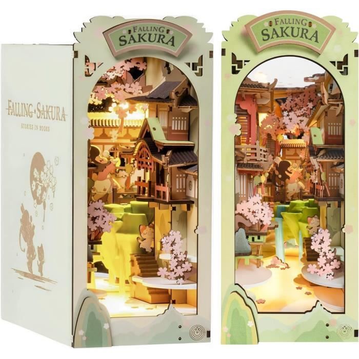 Book Nook Falling Sakura Assemblage Rapide-Puzzle 3D En Bois-Maquettes ...
