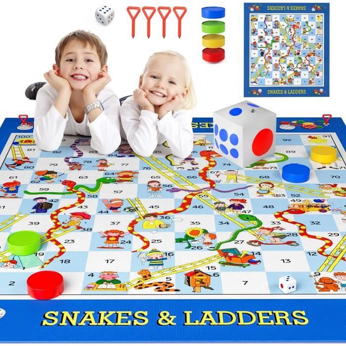 Board Game-Snakes And Ladders,Serpents & Échelles Avec Dés Gonflables ...