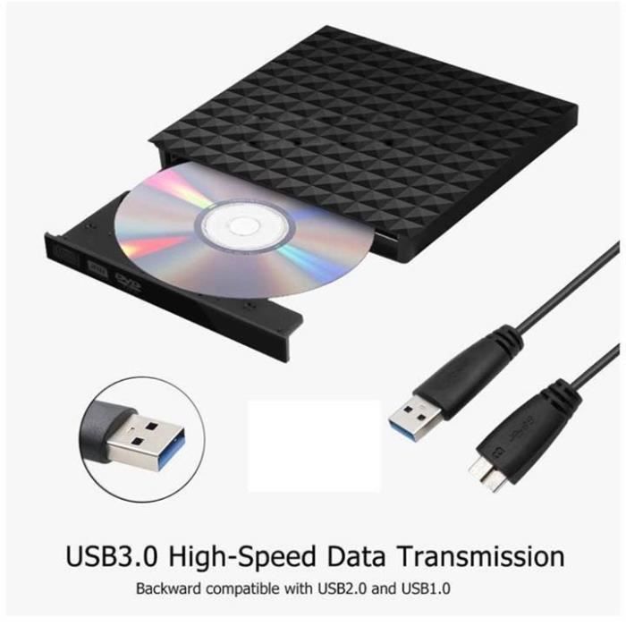 Lecteur DVD Externe, USB 3.0 Graveur CD DVD Externe Enregistreur ...
