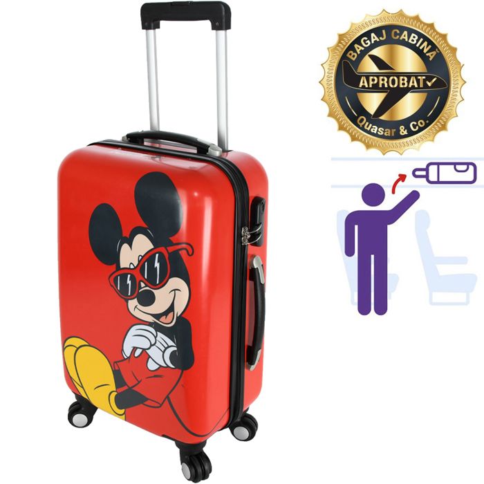 Valise cabine Disney, 50 x 34 x 21 cm, trolley 4 roues 360° Love Mickey ...