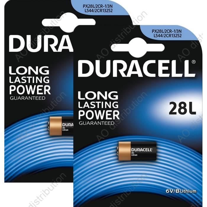 Pile lithium Photo 28L 2CR1/3N/PX28L 6V/V28PXL Duracell X2 - Cdiscount ...