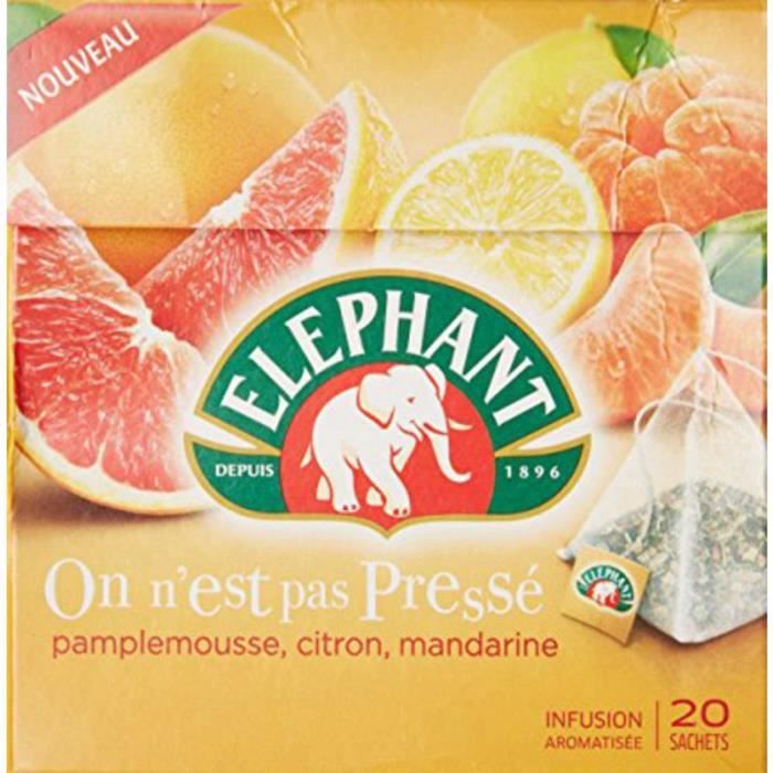 ELEPHANT Lot de 20 sachets Infusion On n'est pas pressé - 38 g ...