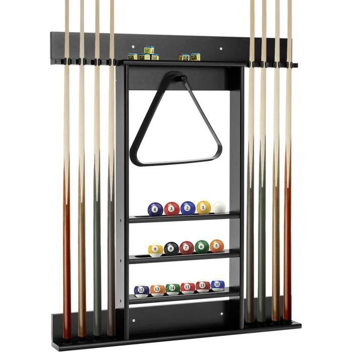 Support mural pour queues de billard en bois de pin - GOPLUS - 8 queues ...