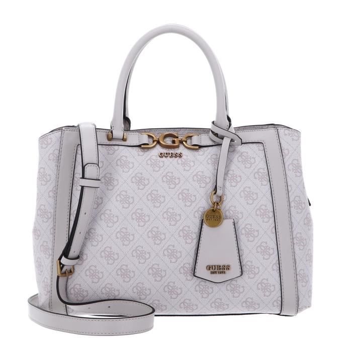 GUESS Dagan Triple Compartment Satchel Dove Logo [251767] - sac à main ...