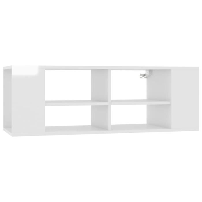 Meuble TV mural suspendu OVONNI - JILL*SALE - Blanc brillant ...