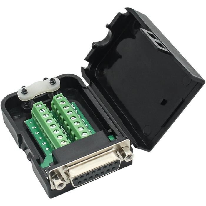 Db15 Adaptateur Femelle 15 Broches Vers Connecteur Terminal Module De Signal Avec Boîtier ...