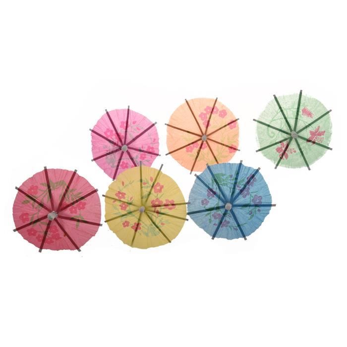 72 pieces colorees Parapluies Parasols de Cocktail en papier mixte pour ...